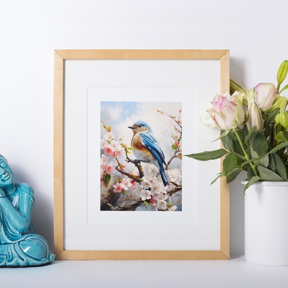 Creative Path Studios | Art | Watercolor Eastern Bluebird Wall Art ...